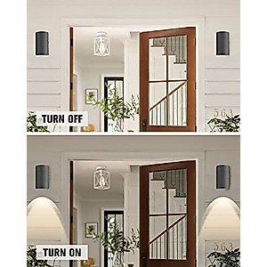 Ken & Ricky Outdoor Wall Light, Exterior Wall Sconce, Outside Wall Light Fixtures with Matte Black for Porch Garage Patio Doorway Entryway House -1 Pack