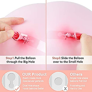 Larchio Rose Gold Balloon Arch Kit, Balloon Garland Rose Gold Confetti Balloons and White Balloons, Balloon Tie and Tape for Birthday Wedding Party Decoration