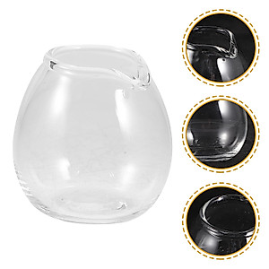 BESTOYARD 2 Pcs Mini Glass Milk Cup Mini Glass Milk Pitcher for Sauce Maple Syrup Pitcher Mini Glass Milk Pitcher for Coffee Espresso Shots Mini Kettle Tea Small Material Honey