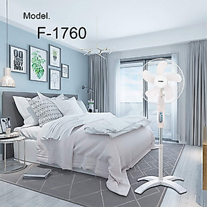 Optimus F-1760 16" Electric Fan, White