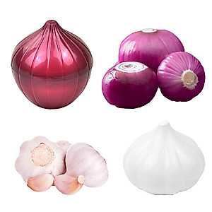 Lichma 5pcs Plastic Vegetable Storage Box Lemon Onion Tomato Green Pepper and Garlic Insurance Container Fruit Food Fresh-Keeping Reusable (5pcs)