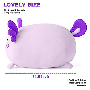 PEACH CAT Kawaii Axolotl Plush Pillow Cute Soft Axolotl Stuffed Animal for Kids Purple 11.8"