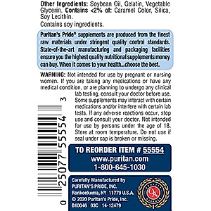 Puritan's Pride Hair Skin Nails One Per Day Formula60 Softgels, 60 Count (55554)