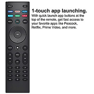 Universal Remote Control, XRT140 Smart TV Remote Compatible with VIZIO All LED LCD HD 4K UHD HDR Smart TVs