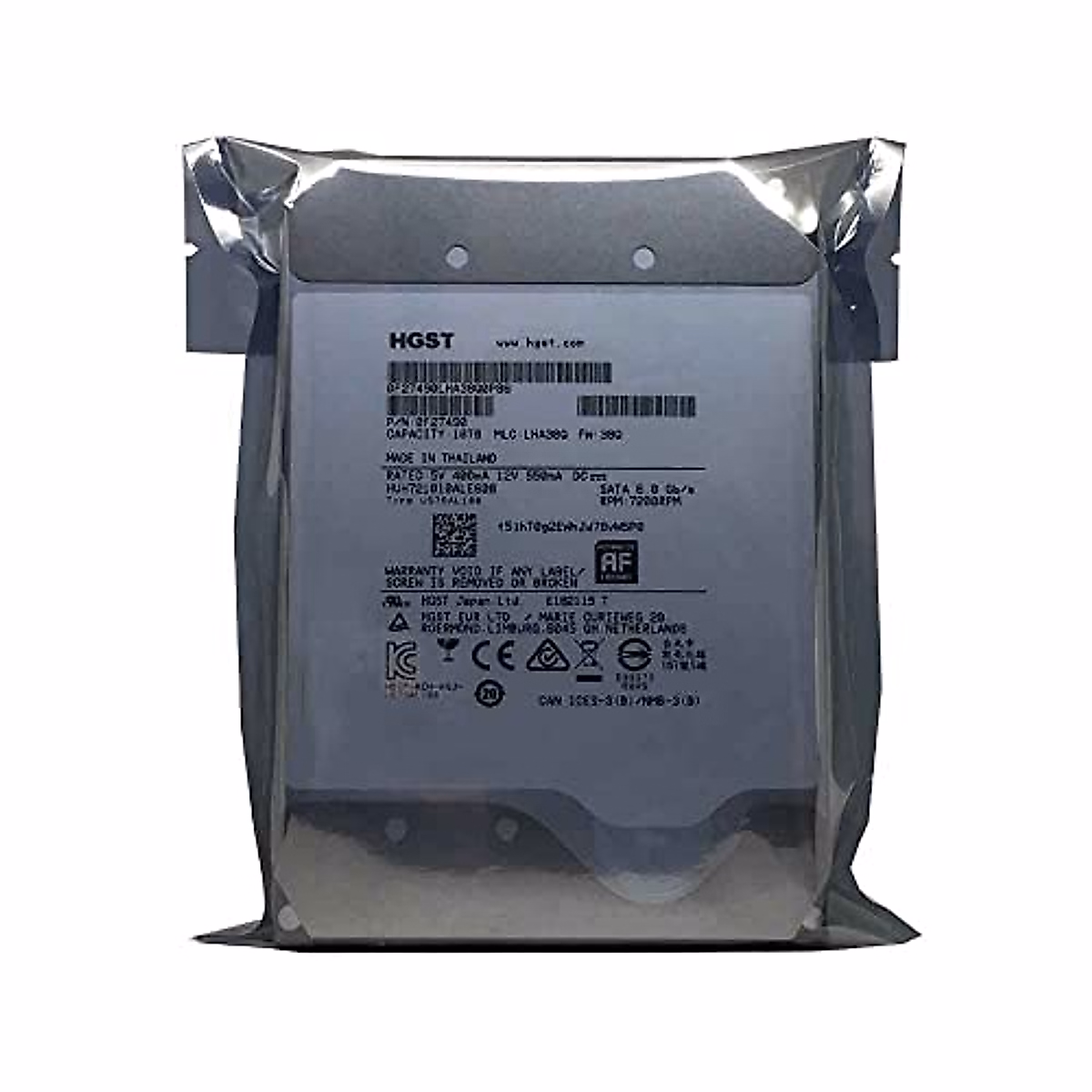 HGST Ultrastar He10 | HUH721010ALE600 | 0F27604 | 10TB SATA 6-Gbps 7.2K RPM 256MB 3.5in 512E ISE Hard Drive (Renewed)