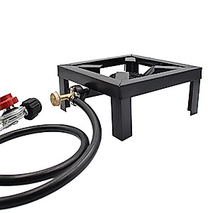 Taruor Heavy Duty Single Burner Stove ,8KW Gas Boiling Ring Cast Iron Burner Large LPG Stove Outdoor Cooker Iron Frame Portable Fire Control Stove