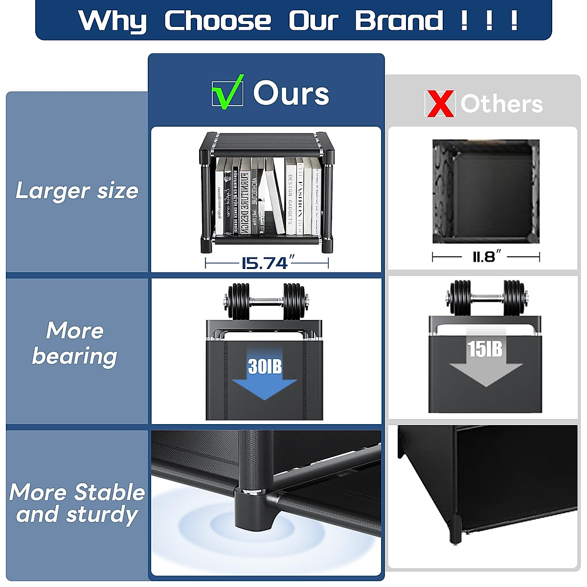 Mavivegue Book Shelf, 9+12+16+18 Cube Storage Organizer, DIY Bookcase, Metal Cube Bookshelf, Tall Book case for Bedroom, Living Room,Office, Closet Storage Organizer, Black Cubicle Storage Rack-Black