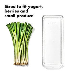 OXO Good Grips Fridge Organization Bin 5 in x 14 in - for Yogurt Cups, Small Produce, Berry Bins and More