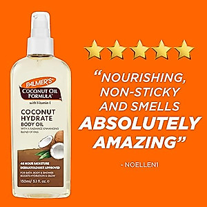 Palmer's Coconut Oil Formula Body Oil, Body Moisturizer with Green Coffee Extract, Bath Oil for Dry Skin, 5.1 Ounces (Spray Cap)