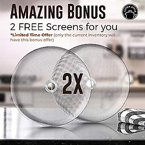 coffee press French Press Coffee Maker with 2 Extra Screens, 34oz, French Press Stainless Steel 304 Grade, Easy Disassemble Design Double Filter, Thick Heat Resistant Glass Pot (Copper)