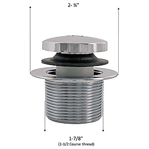 Eastman Tip-Toe Bath Drain Assembly Kit with Flange and Drain Washer, 1-1/2 Inch x 11.5 Inch Coarse Thread, Chrome Plated, 35235