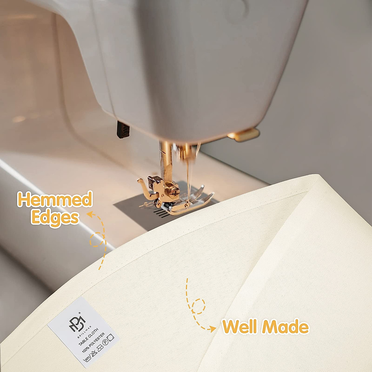 BRILLMAX 6 Pack Ivory Round Tablecloths 90 Inch - Circle Bulk Linen Polyester Fabric Washable Table Clothes Cover for Wedding Reception Banquet Birthday Party Buffet Restaurant