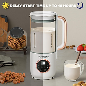 Automatic Nut Milk Maker, 35 oz(1000ml) Homemade Almond, Oat, Soy, Plant-Based Milk and Dairy Free Beverages, Almond Milk Maker with Delay Start/Keep Warm/Boil Water, Soy Milk Maker with Nut Milk Bag