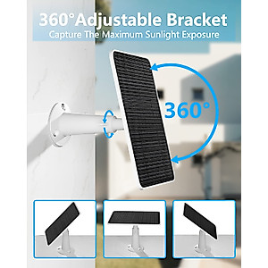 Solar Panel for Security Camera, 5V 4W Solar Panels Charger Compatible with Eufycam 2C/2C Pro/2/2 Pro/E20/E40/E, Micro USB & Type-C Port, IP65 Waterproof, 9.8ft Charging Cable & Wall Mount, 2 Pack