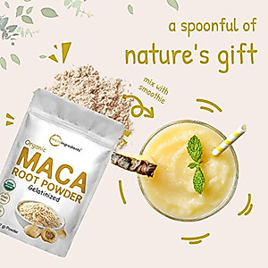Organic Maca Root Powder, 2 Pound, Gelatinized for Better Absorption, Rich in Antioxidants, Help Energy, Stamina, Endurance, Strength and Immune System, No GMOs, Vegan Friendly and Peru Origin