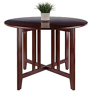 Winsome Wood Alamo, , Double Drop Leaf, Round Table Mission, Walnut, 42-Inch/ 41.97 in x 41.97 in x 29.65 in
