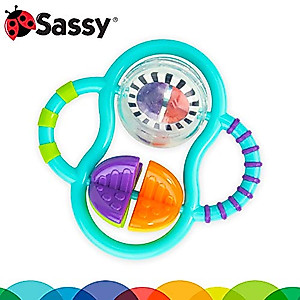 Baby's First Rattles Developmental Giftset for Newborns + | Includes Wrist Rattles, Hourglass Rattle, 9 pc Ring O’ Links, and Grasp & Spin Rattle