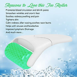 LATME Ice Roller for Face Eyes,Womens Gifts,Face Massager Roller Puffiness Migraine Pain Relief and Minor Injury(White)