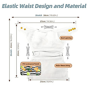 Baby Cloth Diapers One Size Adjustable Washable Reusable Pocket Diapers for Baby Girls and Boys 5 Packs +5 Microfiber Inserts (Yellow Orange)