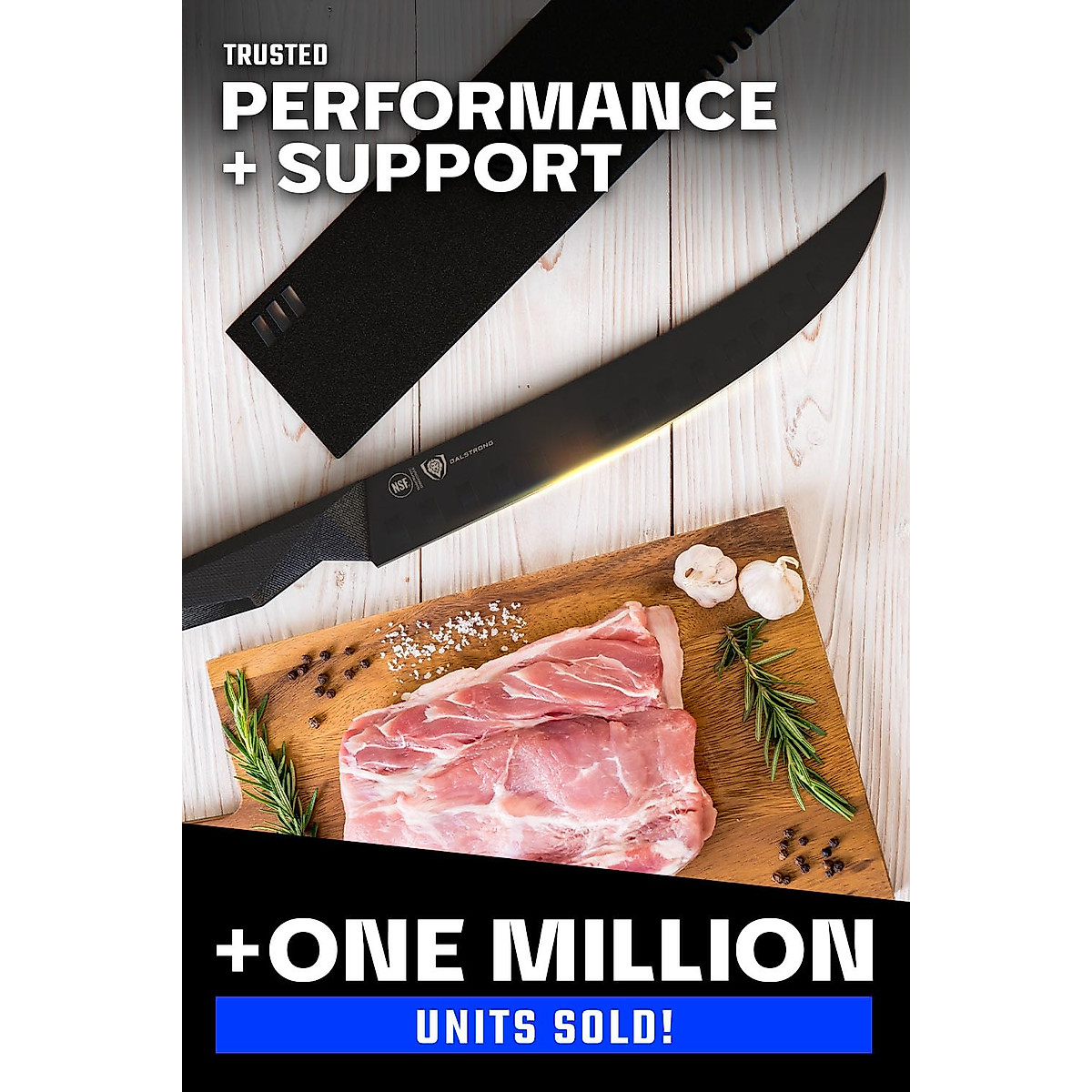 Dalstrong Butcher Knife - 10 inch - Shadow Black Series - Black Titanium Nitride Coated - High Carbon 7CR17MOV-X Vacuum Treated Steel - Breaking Kitchen Knife - Sheath - Slicing Knife - NSF Certified