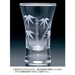 Toyo Sasaki Glass 09112-75 Cold Sake Glass, 4.3 fl oz (110 ml), Kiriko Cup, Bamboo Kiriko Cup, Made in Japan