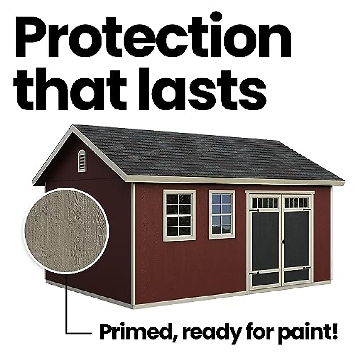 Handy Home Products Scarsdale 12x16 Do-it-Yourself Wooden Storage Shed with Floor Tan