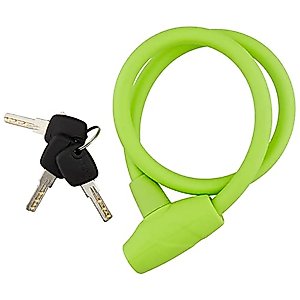 Ulac S-2T JAZZ Bicycle Key Silicone Cable Lock, Green