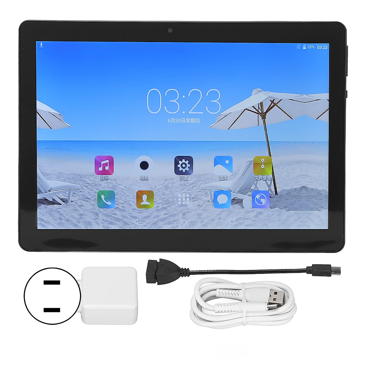 Naroote 10.1 Inch Tablet, 100‑240V Tablet PC for 128GB Expansion 1GB RAM 16GB ROM 6000mAh (US Plug)