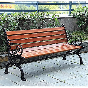 Garden Benches , Patio Bench Park Bench Outdoor Conversation Couch, Outdoor Solid Wood Garden Bench, Anti- Corrosion Wood Cast Iron Frame Park Bench, Outdoor Porch Decorative Terrace Bench (Size : 120