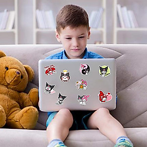 LANOU Cartoon Stickers 100pcs Cute Kuromi Stickers Pack Waterproof Vinyl Stickers for Kids Girls Adults Laptop Skateboard