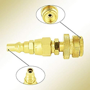 MENSI 1lb Propane Disposal Adapter Fitting with 1/4" Quick Connect Disconnect Adaptor for One Pound Portable Camper Grill Stove for RV