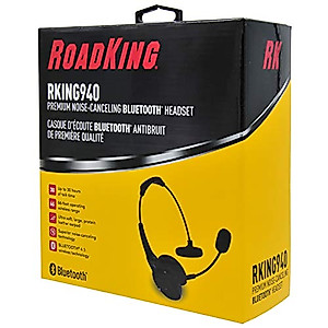 RoadKing RKING940 Premium Noise-Canceling Bluetooth Headset with Mic for Hands-Free