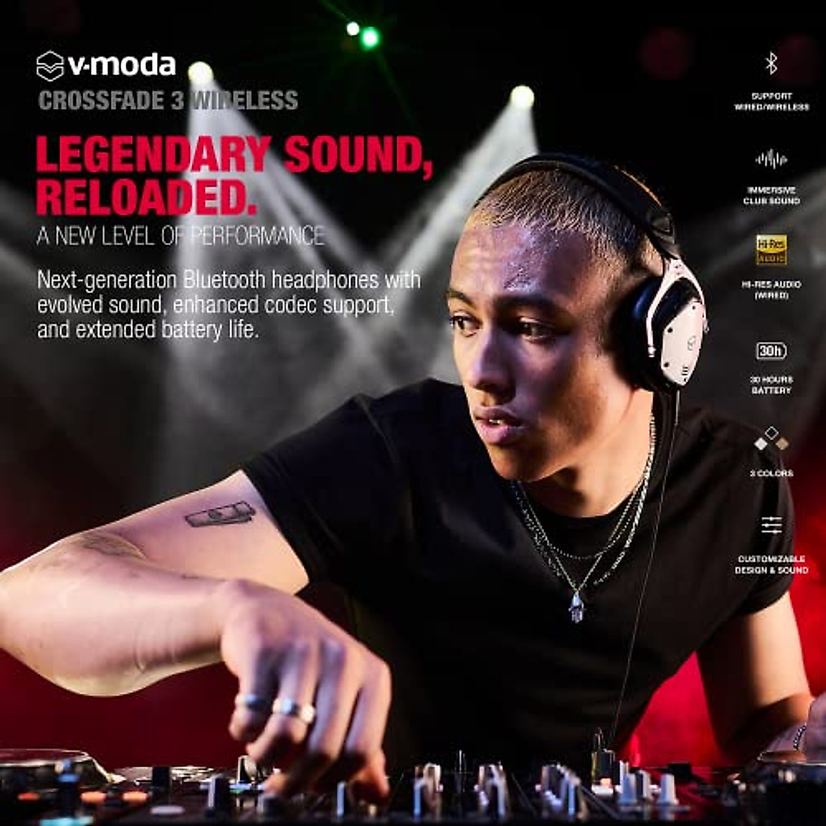 V-MODA Crossfade 3 Wireless, GM Black