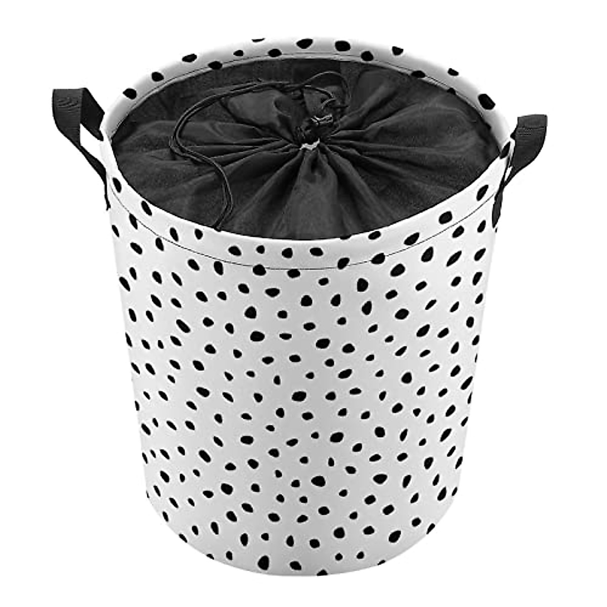 Laundry Hamper Irregular Chaotic Dots Dirty Clothes Storage Basket Black And White Collapsible Waterproof Toy Organizer for Boys And Girls Bedrooms, Bathroom
