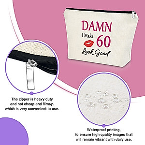 Funny 60th Birthday Gifts for Sister Makeup Bag Birthday Gift for 60 Year Old Woman Friend Turning 60 Gag Gifts Cosmetic Bag 1964 Birthday Gifts for Grandma Aunt Mother's Day Gift