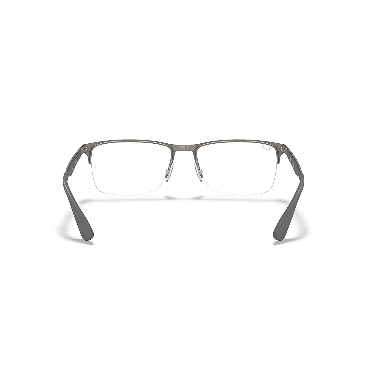 Ray-Ban RX6335 Rectangular Prescription Eyeglass Frames, Matte Gunmetal/Demo Lens, 56 mm