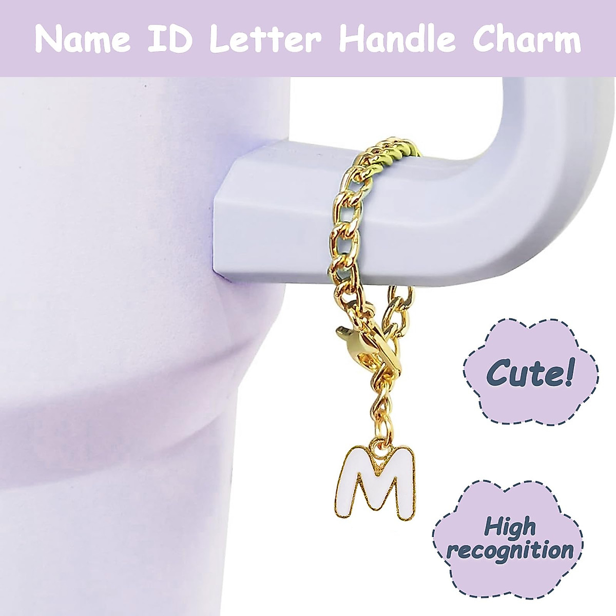 Stanley Cup Accessories Set,Including 2 Pcs 0.4in Straw Cover, 1 Silicone Spill-Proof Stopper Set of 3, 1 Name ID Letter Handle Charm, 1 Silicone Stanley Cup Boot Fits Stanley 40&30 Oz Tumbler (M)