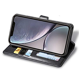 Compatible with Samsung Galaxy A40 Case,Compatible with Samsung Galaxy A40 SM-A405 PU Leather Card Slot Flip Stand Wallet Protective Cover Hei