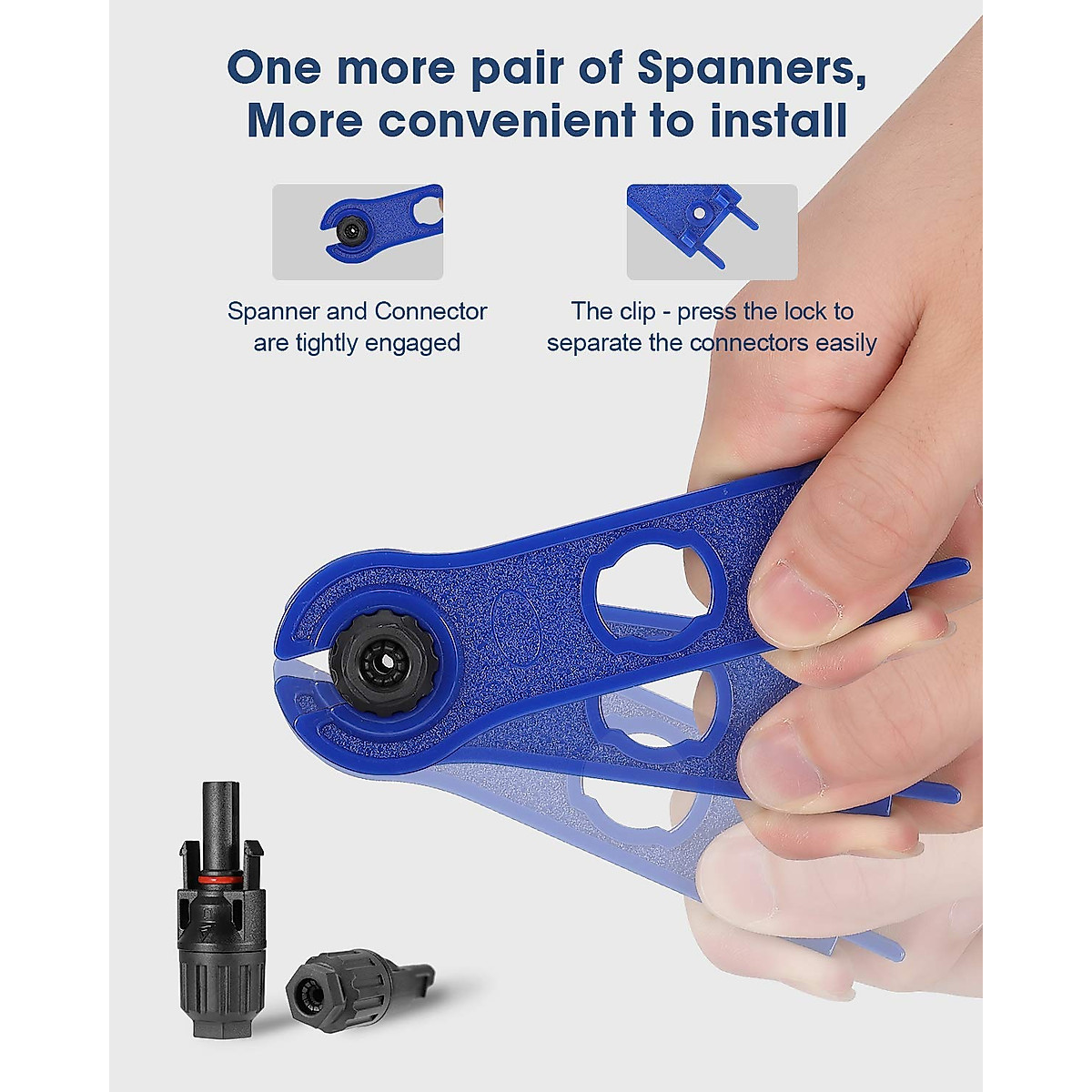 BougeRV Solar Wiring Kit, 6 Pair Solar Connectors and 1 Pair 20 Feet Solar Cable and 1 Pair Solar Panel Cable Spanner Tool and 1 PCS Solar Panel Cable Connector Crimper Tool for Solar Panel