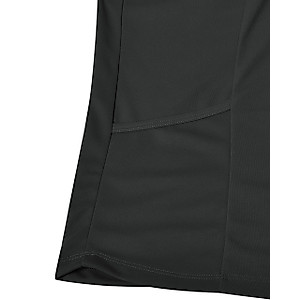 TAPULCO Mountain Bike Shirts for Men, Quick Dry Tech 1/4 Zip Pullover 2 Rear Pockets Moisture Wicking Breathable Sport Shirt Black Large