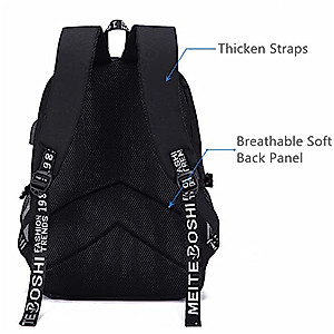 KBIKO-zxl Boys Cristiano Ronaldo Backpack-Durable School Bookbag Lightweight Laptop Knapsack with USB Charging Port