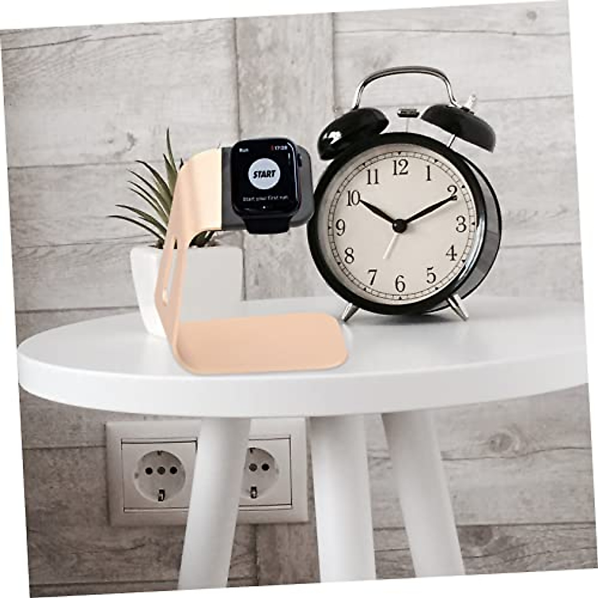 Charging Base 3pcs Gold Brackets Cable for Reloj Stand Holder Support Compatible with Apple Base Charging Smart Replacement Aluminium Watch Metal Dock Charger Alloy Watches Cradle
