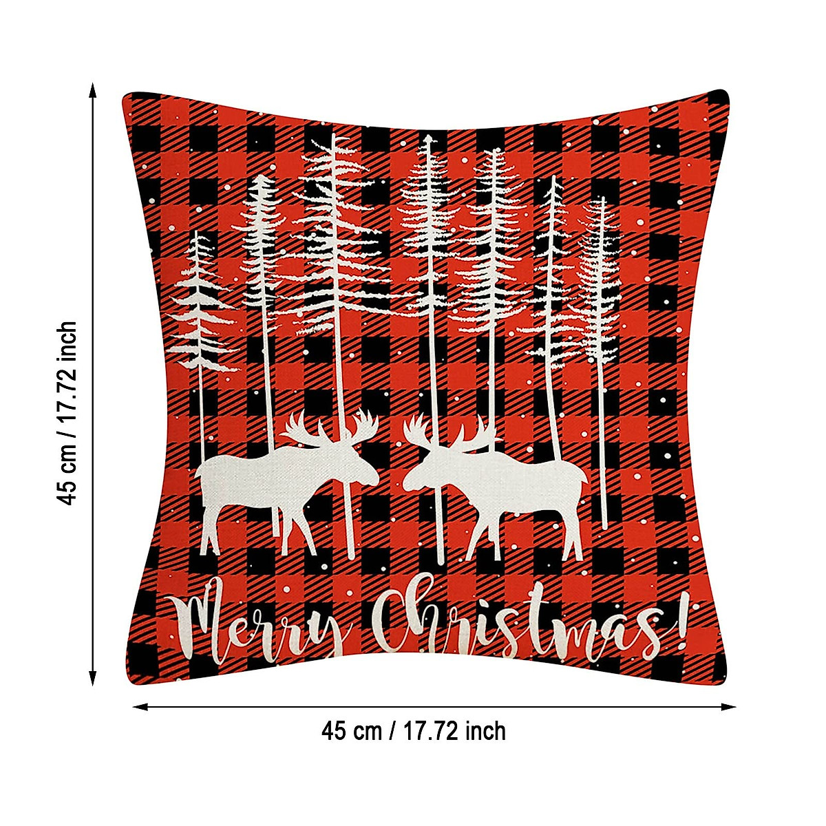 Scceatti Christmas Throw Pillow Covers 18x18 in Square Farmhouse Pillow Cover with Zipper Plaid Textured Striped Aesthetic Xmas Style Pillow Case Protector for Couch Bed Living Room Decor Gifts Deals