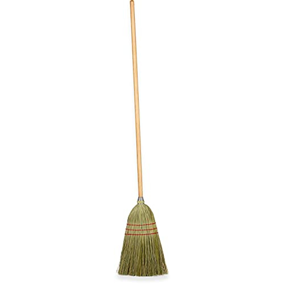 Carlisle FoodService Products 4134967 Corn Blend Warehouse Broom Straw with Wood Handle, 10" Bristle Trim, 55" Length, Natural (Case of 12)