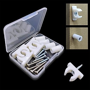 fallingstar False Cabinet Clips Tip-Out Sink Cabinet Clips - Universal False Front Fasteners for Drawer/Cabinet with Snap Mechanism - Hardware Replacement Set Includes Screws (4 White)