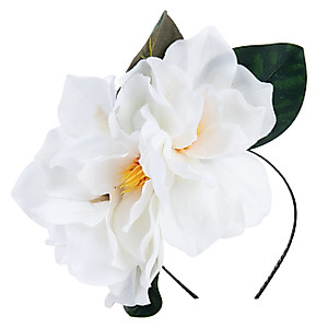 Coucoland Flower Hat Fascinators for Women - White Fancy Tea Party Church Derby Hats Floral Fascinator Headband