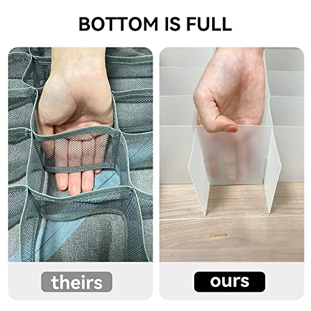 bonim Foldable Underwear Drawer Organizer Plastic Closet Storage Box for Bra, Lingerie, Undies, Waterproof Baskets Bins Containers Divider for Bedroom, Bathroom, Kitchen(4 Pcs, White)