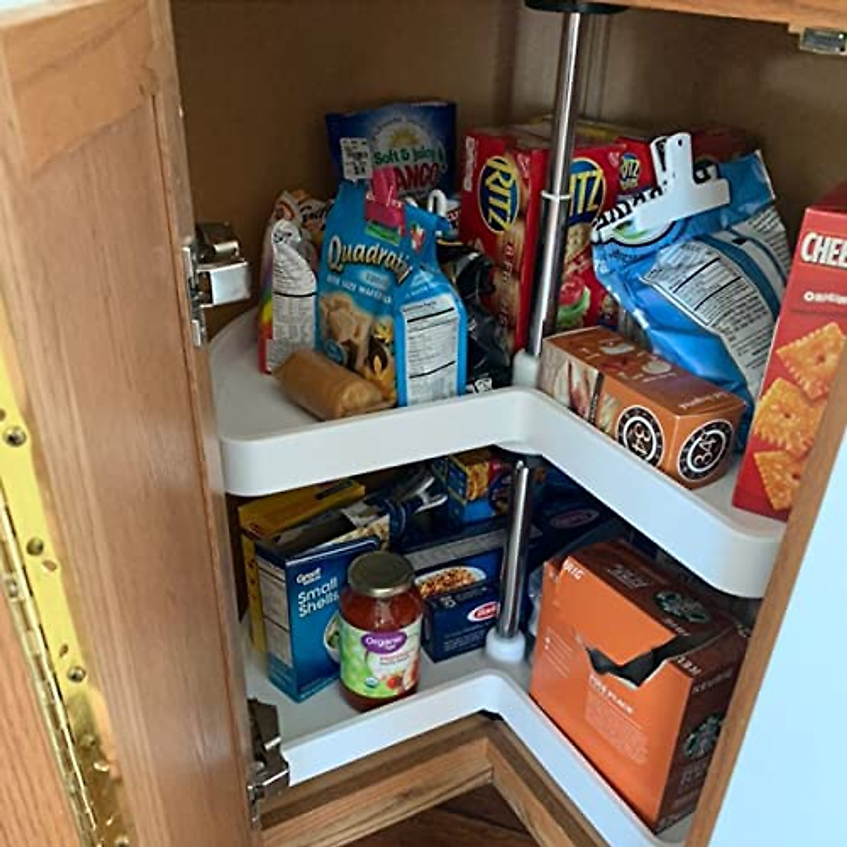 32 Inch Kidney Lazy Susan Turnable, White Lazy Susan Kitchen Cabinet Organizer