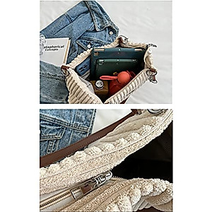 Ulisty Women Corduroy Tote Bag Casual Shoulder Bag Daily Shopping Bag Fashion Handbag green