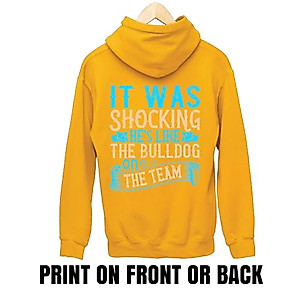 Bulldog Gift Ideas for Avid Sports Fans Gray and Muticolor Unisex Hoodie